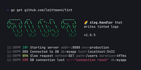 Github Lmittmanntint 🌈 Sloghandler That Writes Tinted Colorized Logs