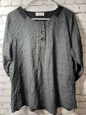 Terra Sj Apparel Blouse Top Womens Medium Gray 34 Sleeve Round Neck L10 Ebay