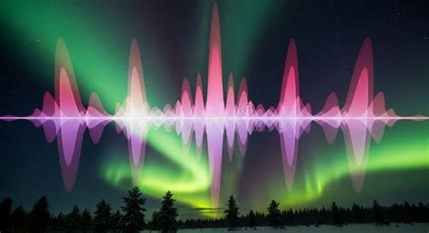 Aurora Borealis Sound Wave Northern Lights Audio Spectrum In Arctic