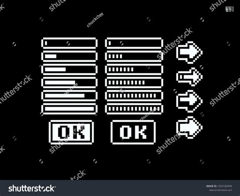 Pixel Art Set Ui Elements Progress Stock Vector Royalty Free 1553182949 Shutterstock