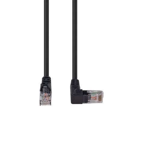 Dynamix 1m Cat6 Black Utp Right Angled Patch Lead 250mhz