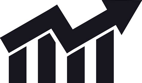 Bar Graph With Arrow Icon In Black And White Color 24279928 Vector Art