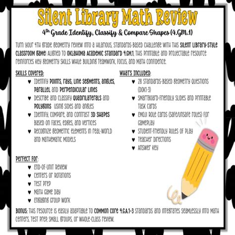 Silent Library Identify Classify And Compare Shapes 4gm1 Tpt