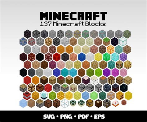 Minecraft Blocks Bundle Vector Gaming Clipart Digital Minecraft Creeper