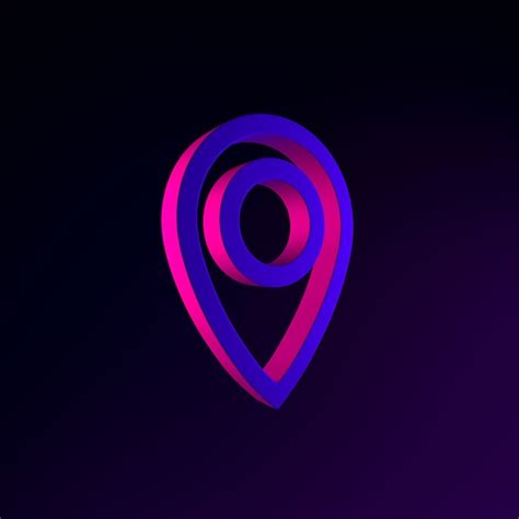 Premium Photo Location Neon Symbol Linear Outline Icon D Rendering Ui Ux Interface Element