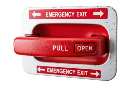 Red Emergency Exit Push Bar Handle With Pull Open Instructions Safety