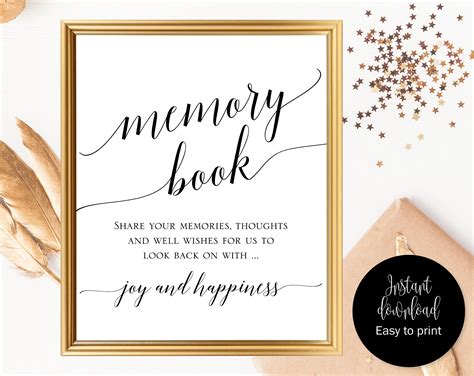 Memory Book Sign Share Your Favorite Memory Of The Bride And Groom