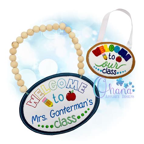 Classroom Door Hanger Design Ohana Applique Designs