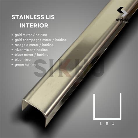 Jual Stainless Lis Interior Lis U Silver 15 X 25 X 15mm Shopee
