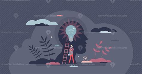 Inner Mental Intelligence And Creative New Idea Thinking Tiny Person