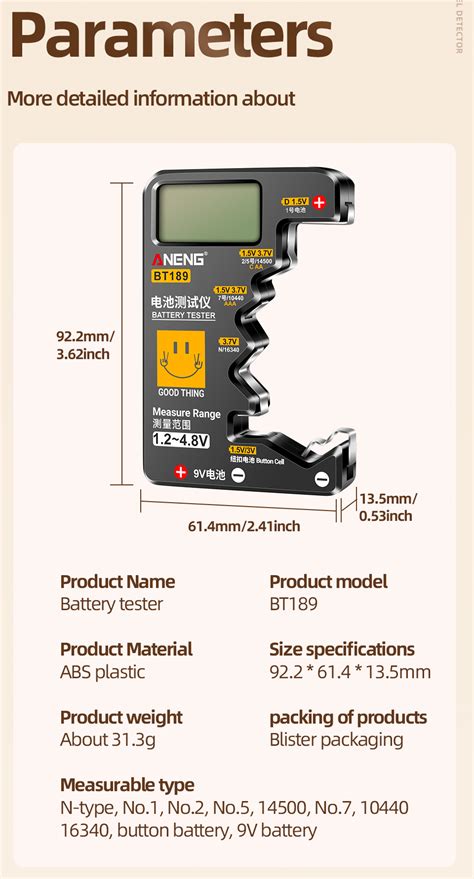 Aneng Bt189 Button Cell Battery Tester 9v N D C Aa Aaa Universal