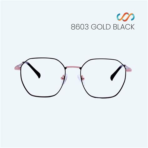 8603 Gold Black Hexagonal Frame Infinity I Eyewear