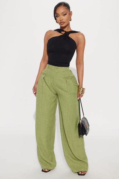 Matson Wide Leg Trouser Sage Fashion Nova