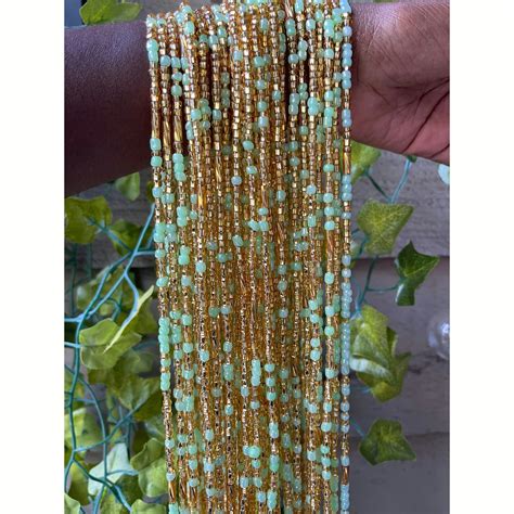 Teal And Gold Waist Beads Color Ideas Diy Waist Beads Ideas