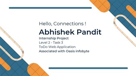 abhishek pandit on linkedin oasisinfobyte opportunity intenship