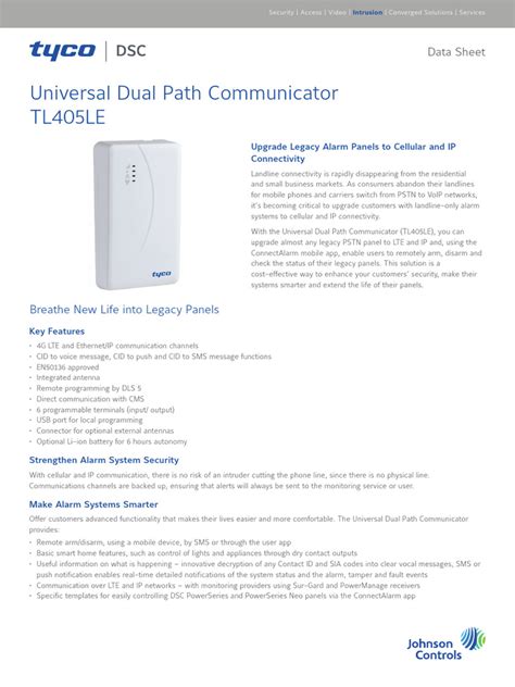 Universal Dual Path Communicator Tl405le Data Sheet En 30026073 Pdf
