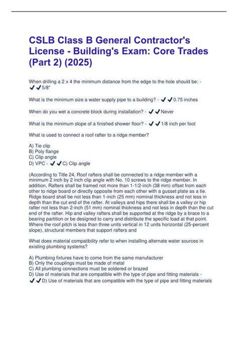 Cslb Bundled Exam 100 Correct Stuvia Us