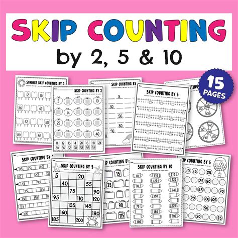 Skip Counting Worksheet Bundle Pdf First Grade Math Worksheet Packet