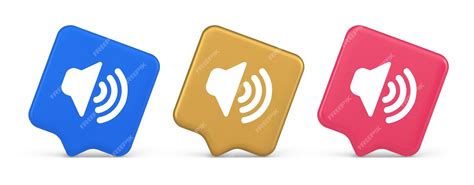 Premium Vector Volume Sound Button Speaker Acoustic Level Noise Wave