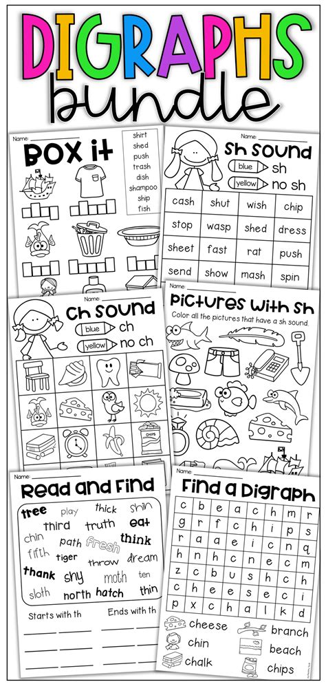 4th Grade Sight Words Digraphs Th Ch Gh Responseseka