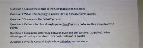 Solved Question 1 Explain The 5 Gaps In The Gap Model 3