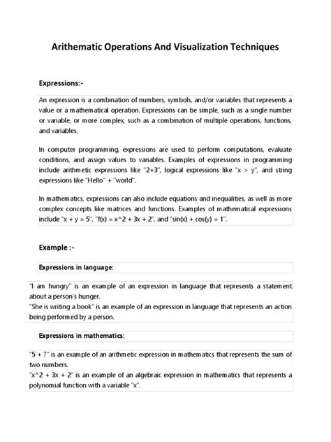 Arithematic Operations And Patterns Pdf Pattern Function