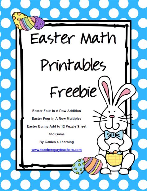 Fun Games 4 Learning Easter Math Freebies Happy Easter