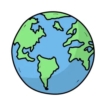 Hand Drawn Cartoon Earth Vector Illustration Earth Hand Drawn
