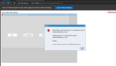 While Trying To Open A Report Using A Form Getting An Error As Frm 93652 Missing Resource In