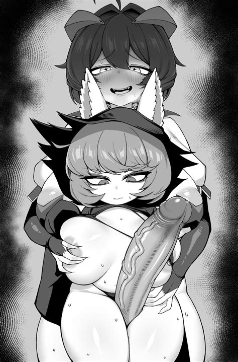 Rule 34 2girls Absurdres Ahoge Areola Slip Awan Raccoon Blush Breasts