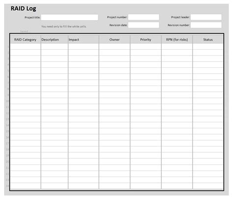Raid Log Template 6 Free Printable Ms Word Log Formats Samples Raid Log Template 6 Free Printable Ms Word Log Formats Samples