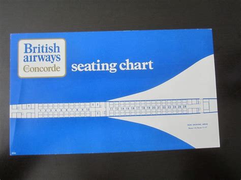 British Airways Concorde Airplane Rare Vintage Passenger Seating Chart Look For Sale