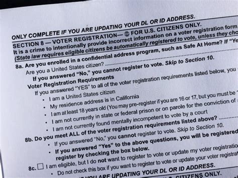 Voters Registration Form Editorial Stock Image Image Of Background