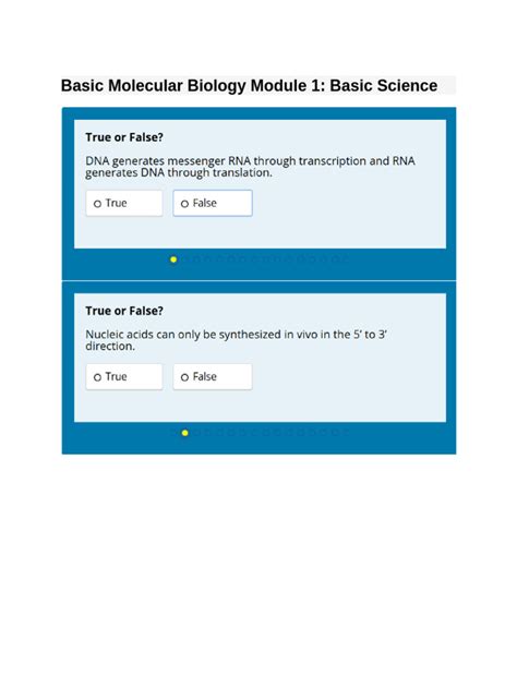 Basic Molecular Biology Module 1 Basic Science Pdf