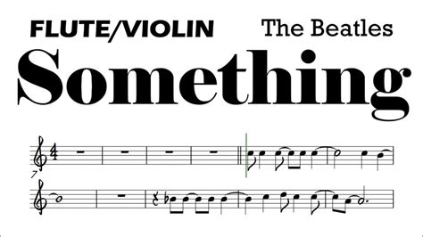 Something The Beatles Flute Violin Sheet Music Backing Track Play Along