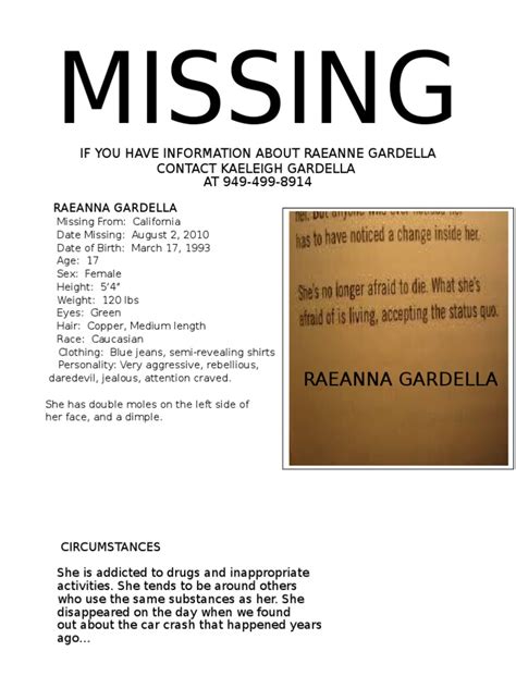 Missing Template 1 Pdf Mystery Thriller And Crime Fiction