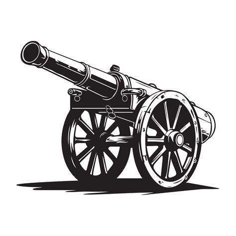 Old Cannon Isolated On White Background Stock Vector 41412190 Vector