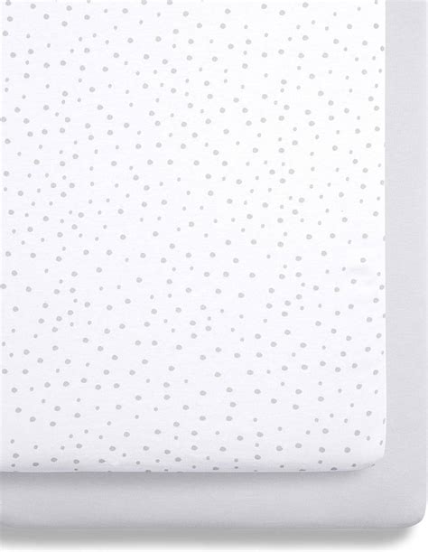Snuz Snuz Bedside Crib Fitted Sheets Grey Spot Greywhite 580g
