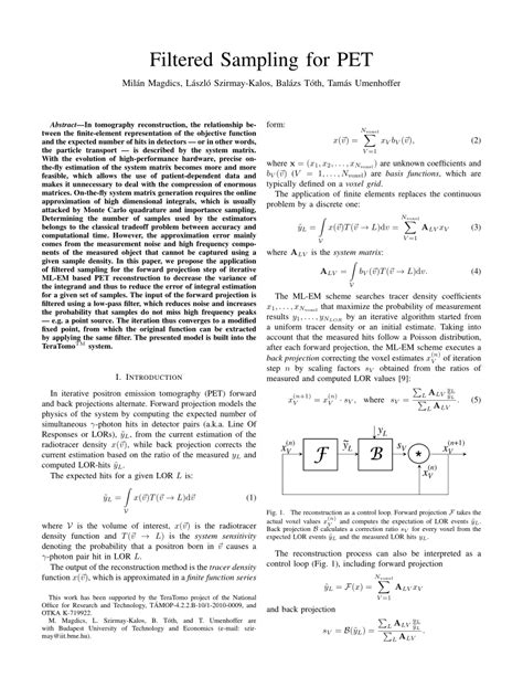 Pdf Filtered Sampling For Pet