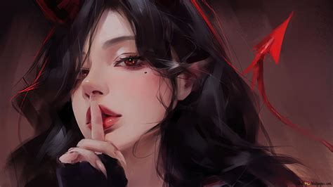 Beautiful Demon Devil Girl 4k Wallpaper Download