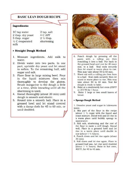 Basic Lean Dough Recipe Pdf