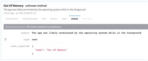 Out Of Memory At Application Restart In Debug Issue Bugsnag Bugsnag React Native Github