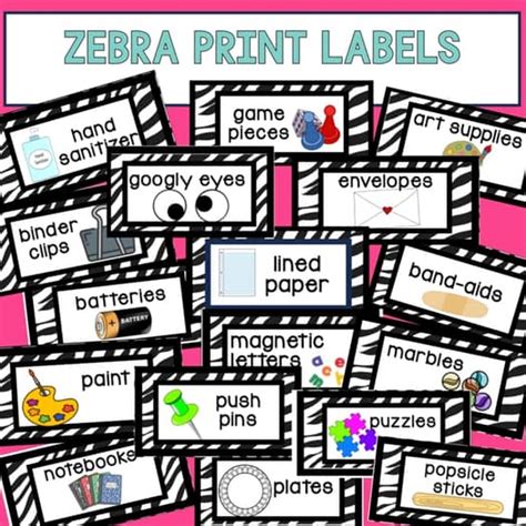 Labels Zebra Print Classroom Labels By Allyson Stickers And Stars