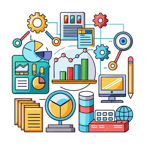 Colorful Data Analysis And Statistics Infographic With Graphs Charts