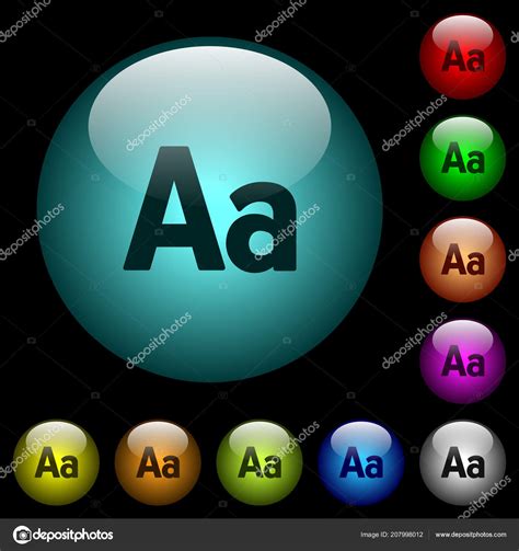 Font Size Icons Color Illuminated Spherical Glass Buttons Black