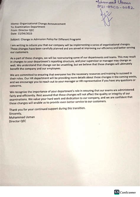 Memo Memo Writting English CamScanner Studocu