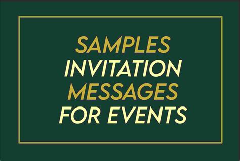 40 Formal Invitation Message For Event Sample Tipsquoteswishes