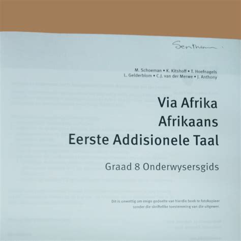 Via Afrika Afrikaans Eerste Addisionele Taal Onderwysersgids