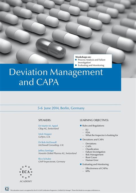 Deviation Management And Capa European Compliance Academy