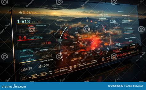 Futuristic Virtual Graphic Touch User Interface Showing Big Data